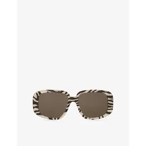 Celine Square-frame Zebra-print Sunglasses - Black