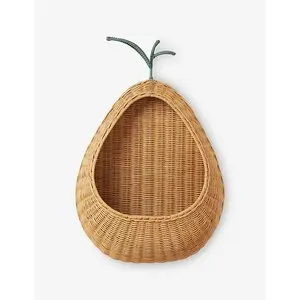 FERM LIVING Pear Braided Rattan Pocket Wall Storage - Natural
