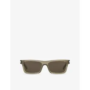 Saint Laurent Rectangular-frame Acetate Sunglasses - Brown