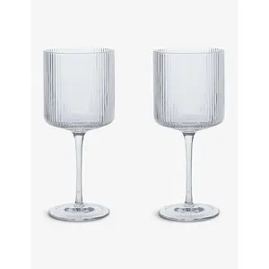 FERM LIVING Ripple Wine Glasses Set Of Two - Clear