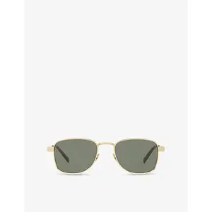 Saint Laurent Sl 741 Full Rim Rectangular Sunglasses - Gold