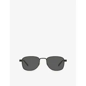 Saint Laurent Sl 741 Rectangular-frame Metal Sunglasses - Black