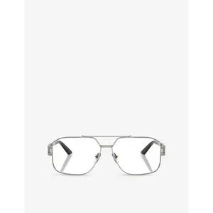 Versace 0ve1302 Rectangle Metal Eyeglasses - Silver