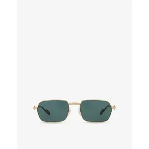 CARTIER Rectangular-frame Metal Sunglasses - Gold