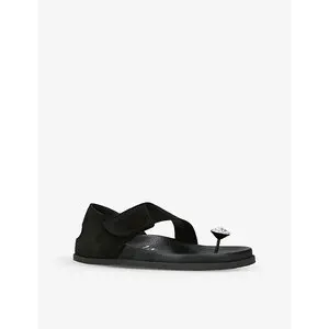 PEDRO GARCIA Dorleta Crystal-button Leather Sandals