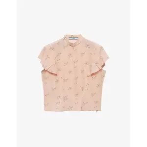Prada Floral-print Pongé Woven Top