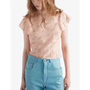Prada Floral-print Pongé Woven Top