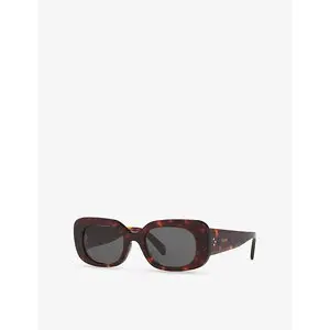 Celine Acetate Rectangle Sunglasses - Brown