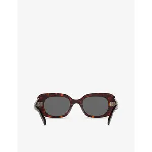 Celine Acetate Rectangle Sunglasses - Brown