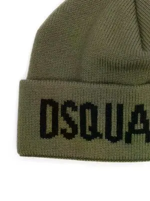 Dsquared2 Wool Beanie Hat - Green