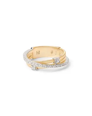 Marco Bicego 18k Gold And Diamond Goa Three Strand Ring - White/gold