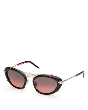 CHRISTIAN LOUBOUTIN Oval Sunglasses, 54mm - Black/smoke Gradient