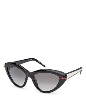 CHRISTIAN LOUBOUTIN Cat Eye Sunglasses, 56mm - Black/smoke Gradient