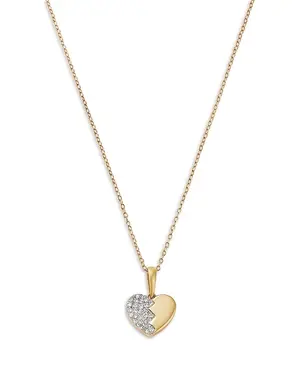 Bloomingdale'S Diamond Pave Heart Pendant Necklace - Gold