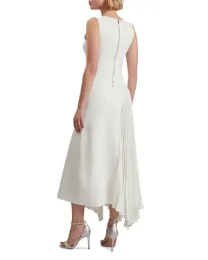 Ted Baker London Slash Neck Pleated Panel Dress - Ivory
