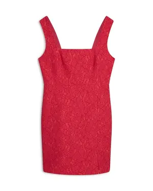 red lace trim dress Spaghetti Strap Mermaid Red Long Prom Dress with Slit PSK447 US0 / Custom Color main image 1