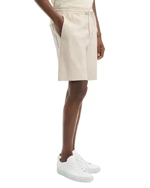 Theory Drawstring Shorts In Soft Terry - Warm Silver Cloud