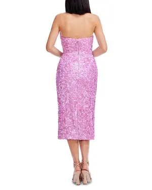 Dress The Population Etta Sequin Halter Dress - Lilac
