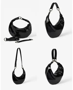 HYER GOODS Convertible Ring Bag - Black Naplak
