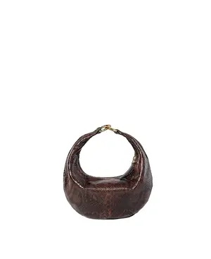 HYER GOODS Convertible Ring Bag - Brown Python Embossed