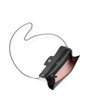 JIMMY CHOO Bing Leather Wallet On Chain - Black/silver
