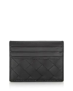 Bottega Veneta Intrecciato Leather Card Case - Black