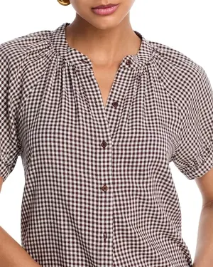 Bella Dahl Gingham Raglan Sleeve Shirt