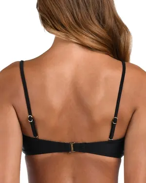 L'AGENCE Krysta Bandeau Bikini Top - Black