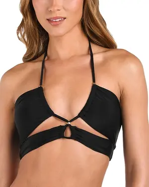 L'Agence Sirena Cutout Bikini Top - Black