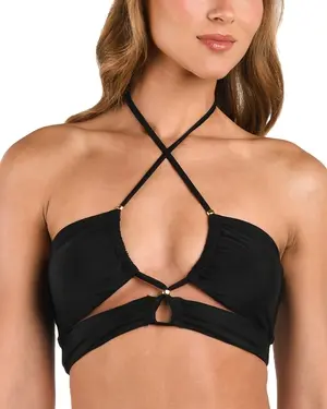 L'Agence Sirena Cutout Bikini Top - Black