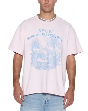 Ksubi Paradiso Ekcess Oversized Graphic Tee - Pink