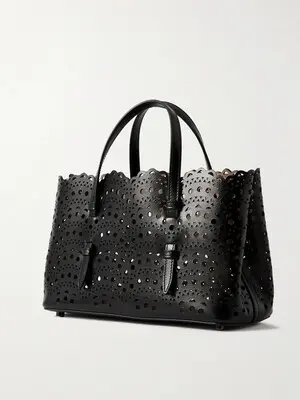 Alaïa Mena 25 E/w Medium Laser-cut Leather Tote