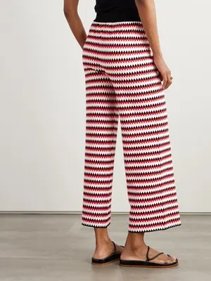 La DoubleJ Cropped Jacquard-knit Wide-leg Pants
