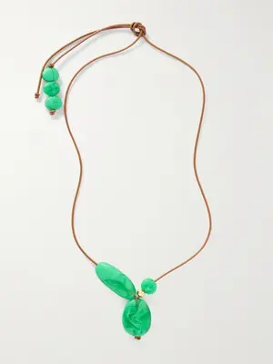 Dinosaur Designs Rock Cluster Resin And Gold-tone Necklace - Green