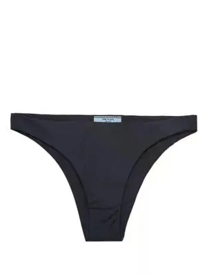 Prada Ribbed-knit Bikini Bottom - Blue