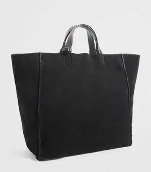 Giorgio Armani Suede Tote Bag With Leather Trim