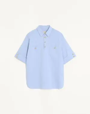 Valentino Garavani Oxford Cotton Polo Shirt - Azure