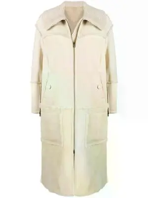 Closed Leather Shearling Coat