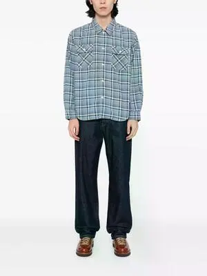 Remi Relief Rayon Twill-Check Shirt In Blue - 30% Off | Editorialist