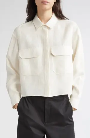 Partow Filmore Boxy Crop Canvas Shirt Jacket