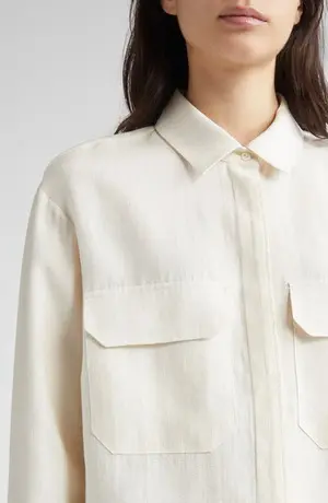 Partow Filmore Boxy Crop Canvas Shirt Jacket