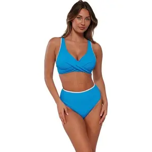 PACIFICA BY SUNSETS Astrid High Waist Bikini Bottom - Blueberry