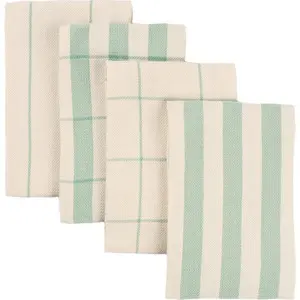 MEEMA Kitchen Towelscotton Flat Weave Setset Of 4 - Sage Green