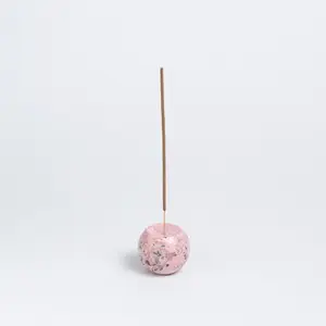 DAR PROYECTOS Gemstone Sphere Incense Holder Rhodonite Pink