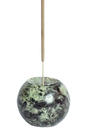 DAR PROYECTOS Gemstone Sphere Incense Holder - Serpentine Green