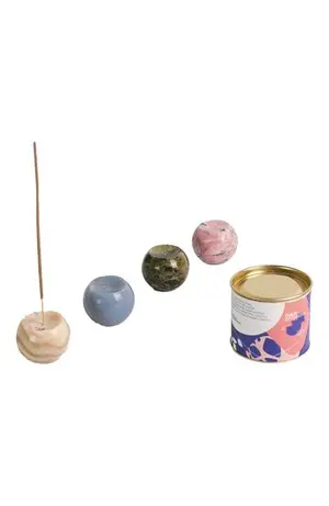 DAR PROYECTOS Gemstone Sphere Incense Holder - Serpentine Green