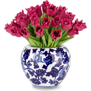 COCOBELLA Claude Realtouch Tulip Toile Arrangement - Fuschia