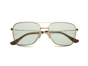 CADDIS Hooper Reading Glasses - Polished Gold Green