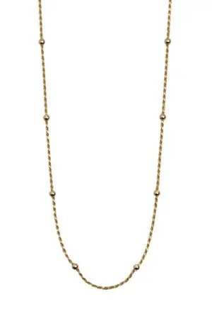 Argento Vivo Rope Chain Station Necklace - Gold