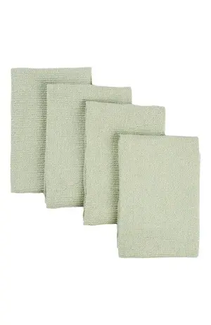 MEEMA Kitchen Towelscotton Waffle Weave Setset Of 4 - Sage Green